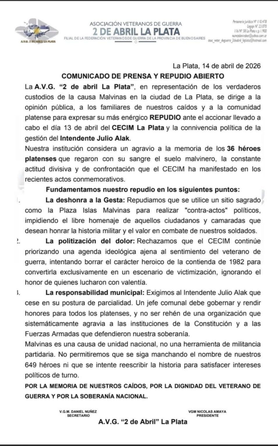 Veteranos de Malvinas repudian al CECIM La Plata y denuncian ...